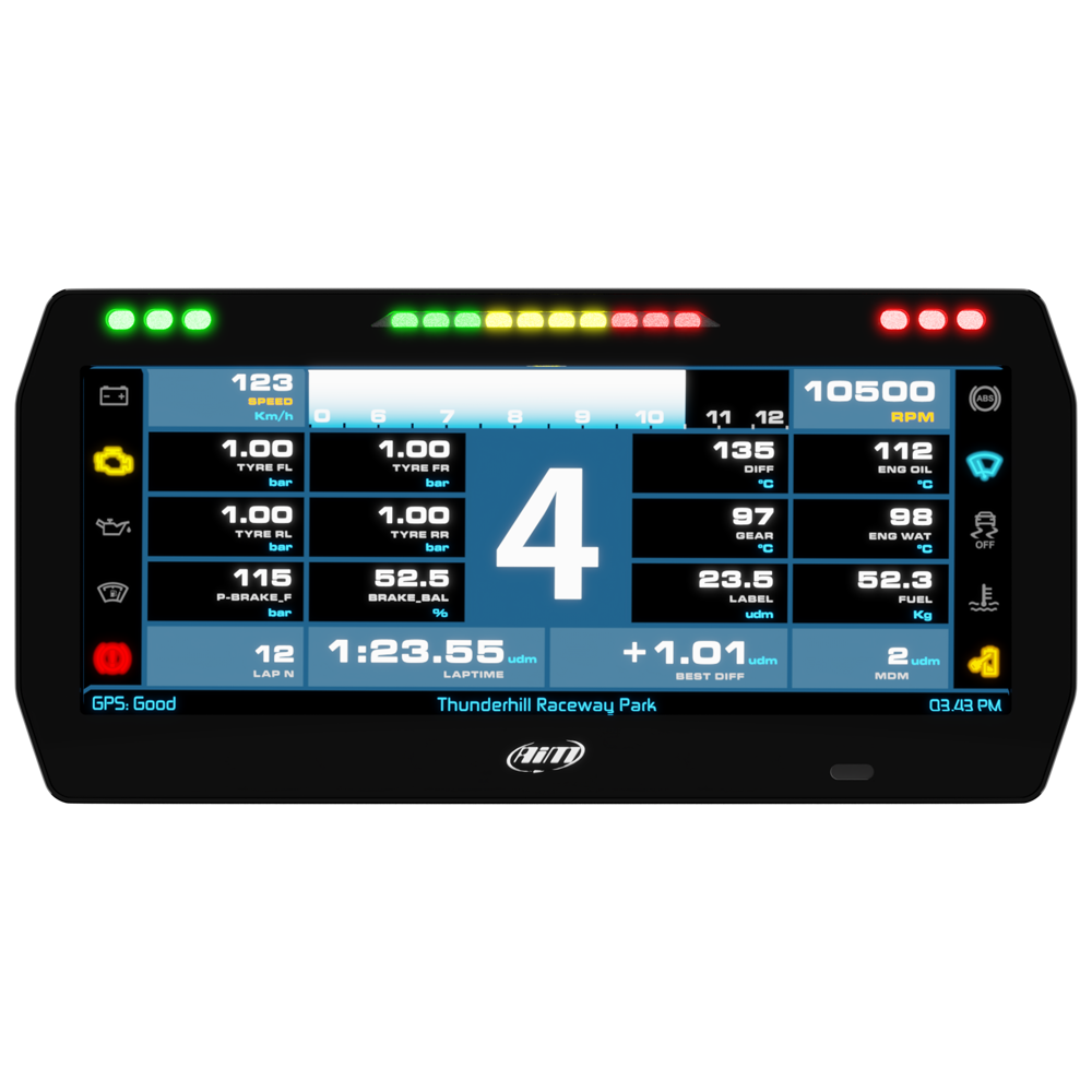Aim 10" TFT Dash Display with Race Icons for PDM08/PDM32 | AimShop.com