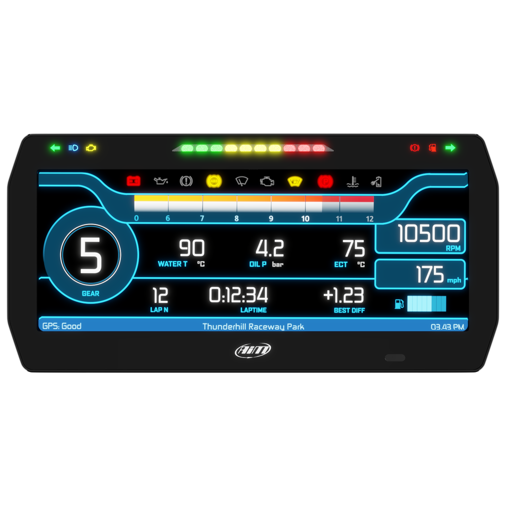 Aim 10" TFT Dash Display with Road Icons for PDM08/PDM32 | AimShop.com