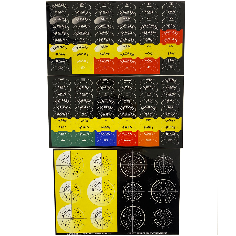 10 Channel Sticker Sheets for Wireless Steering Wheel Plate | AimShop.com